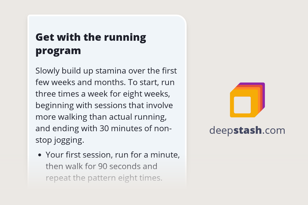 Get with the running program - Deepstash
