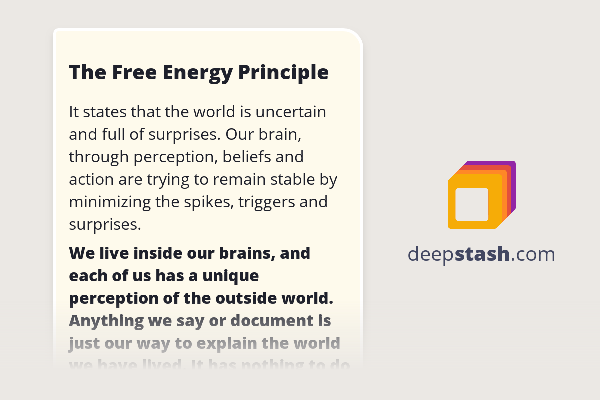 The Free Energy Principle - Deepstash