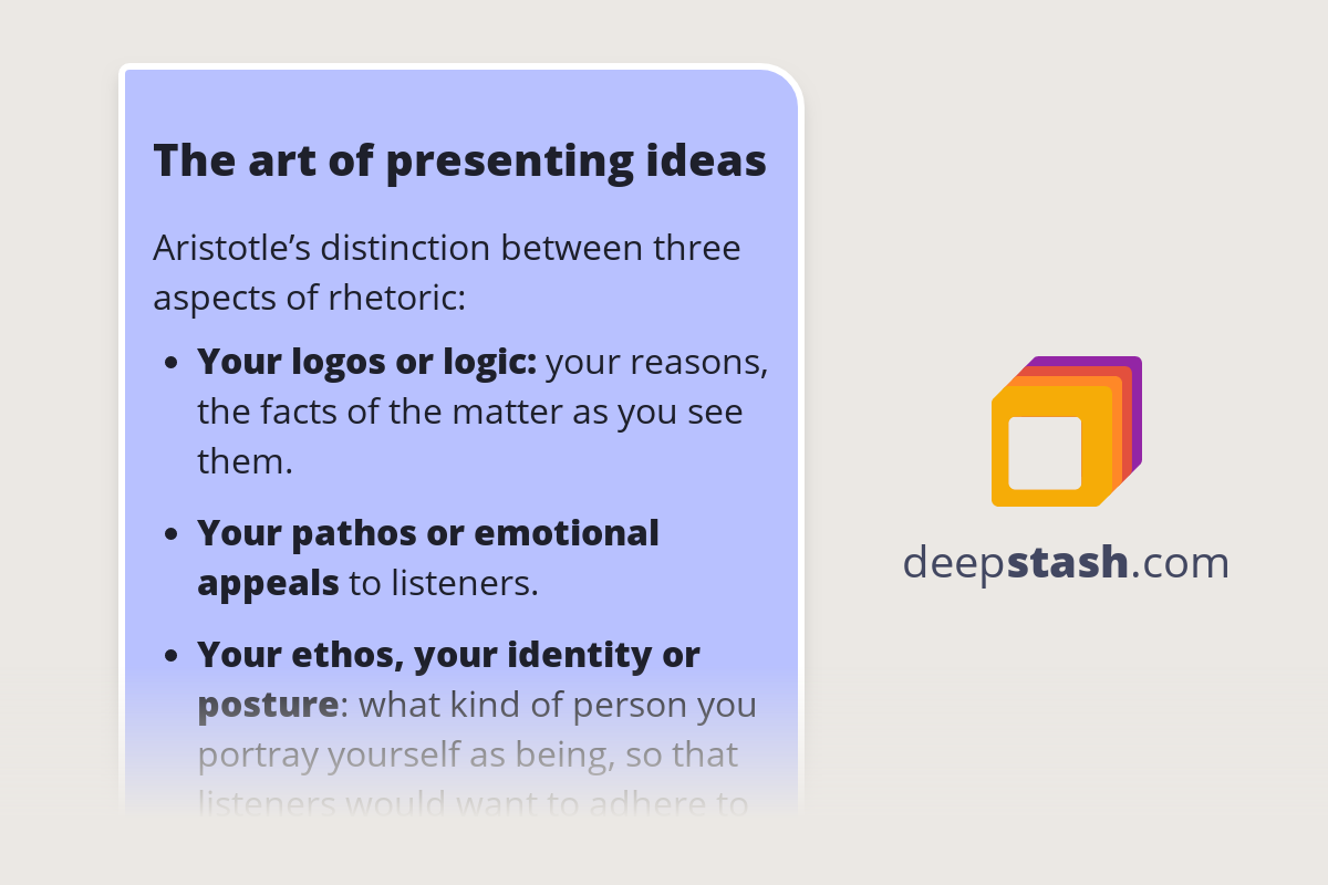 The art of presenting ideas - Deepstash