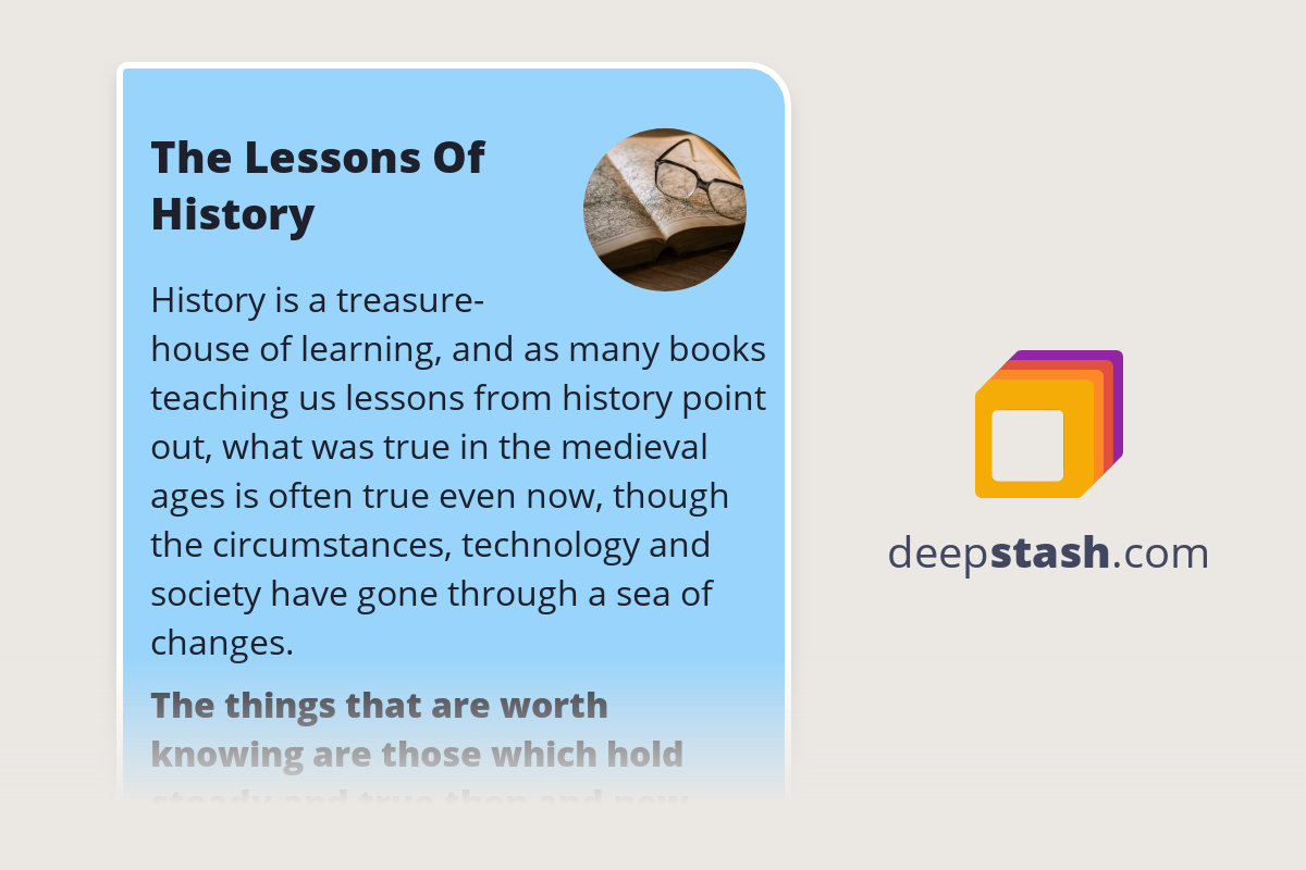 The Lessons Of History - Deepstash
