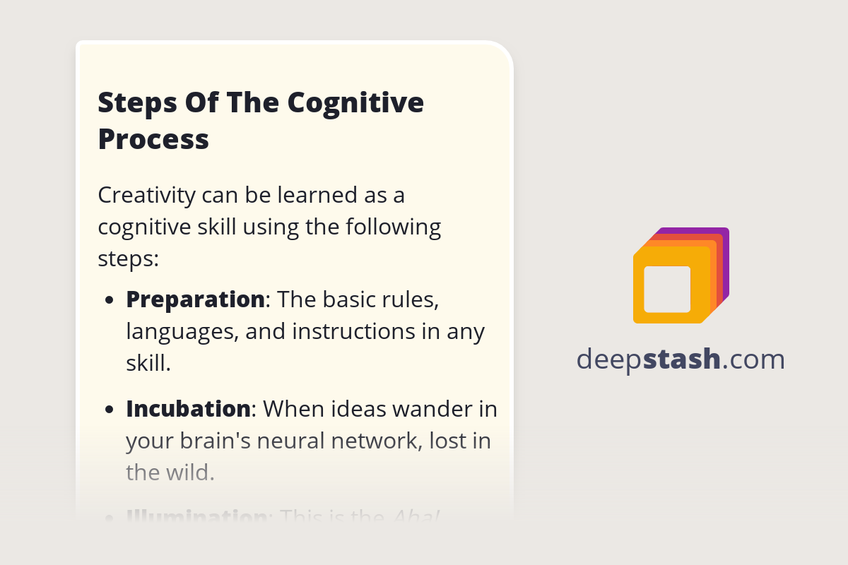 Steps Of The Cognitive Process Deepstash