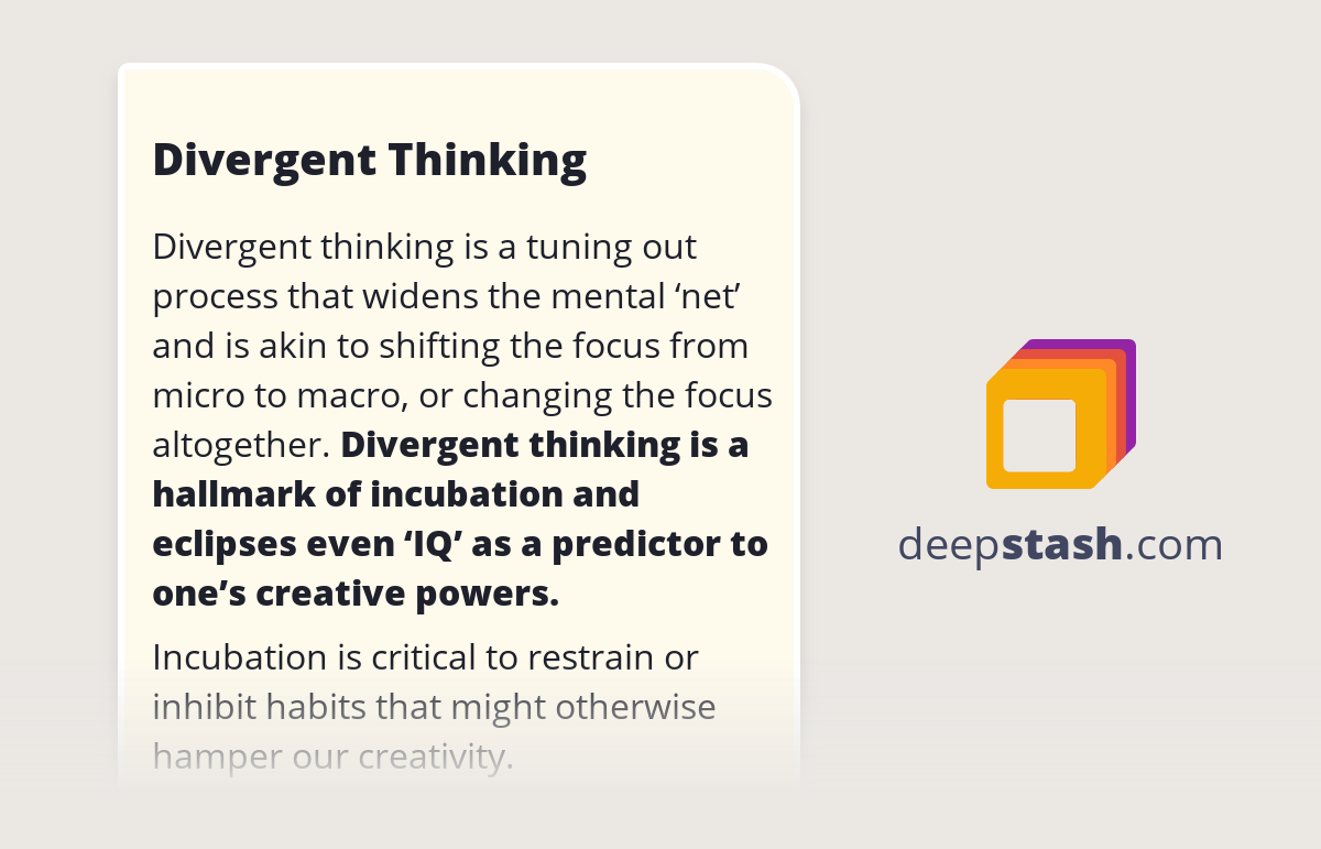 Divergent Thinking - Deepstash