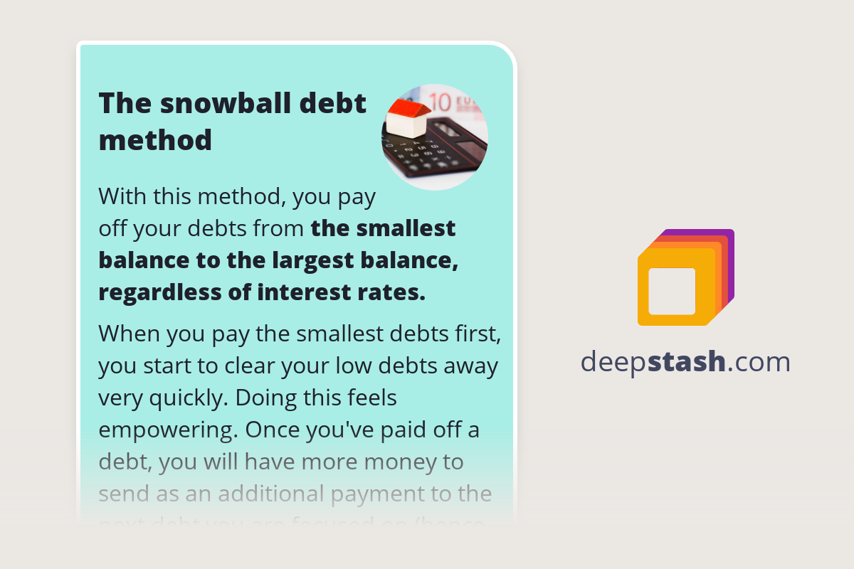 The snowball debt method - Deepstash