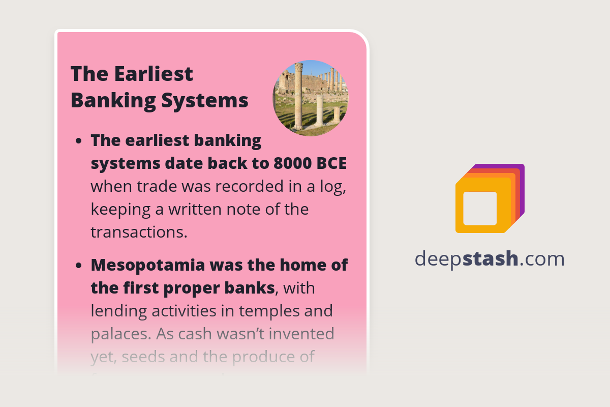The Earliest Banking Systems - Deepstash
