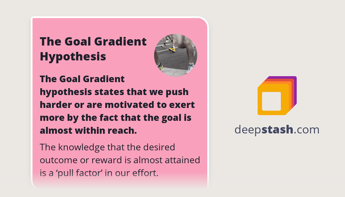The Goal Gradient Hypothesis - Deepstash