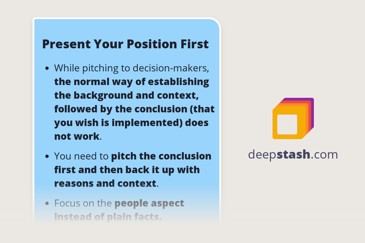 Present Your Position First - Deepstash