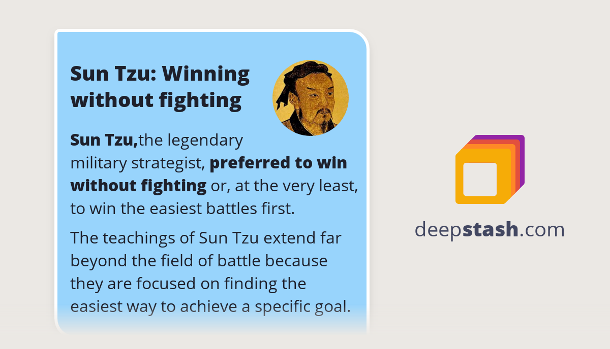Sun Tzu: Winning without fighting - Deepstash