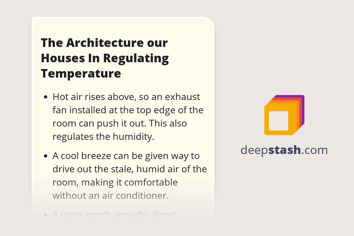 The Architecture our Houses In Regulating Temperature - Deepstash