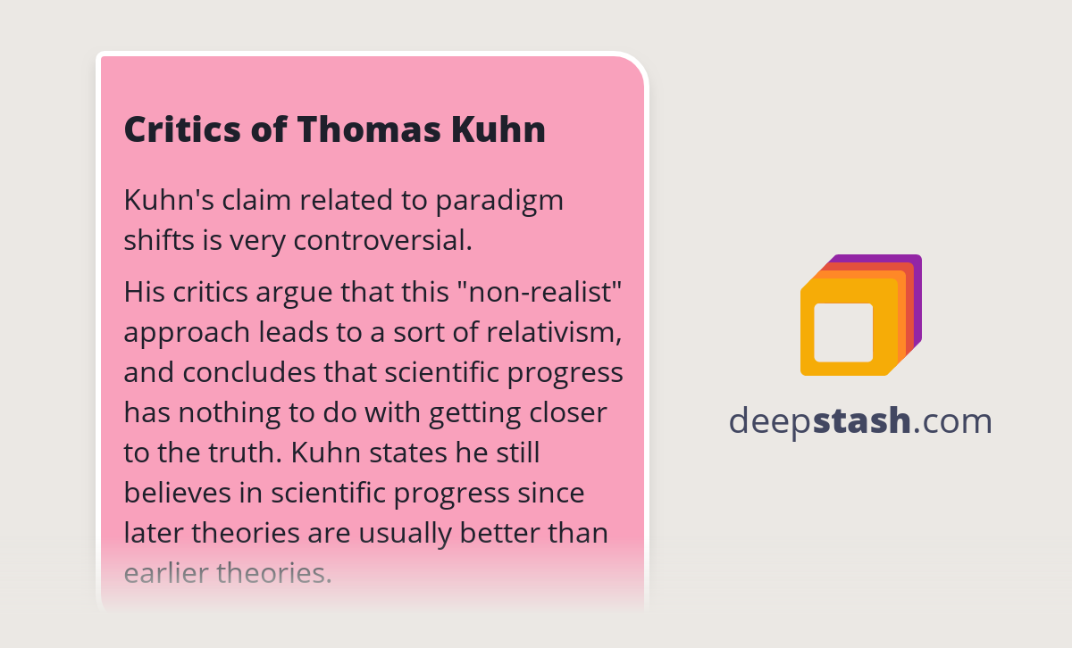 Critics of Thomas Kuhn - Deepstash