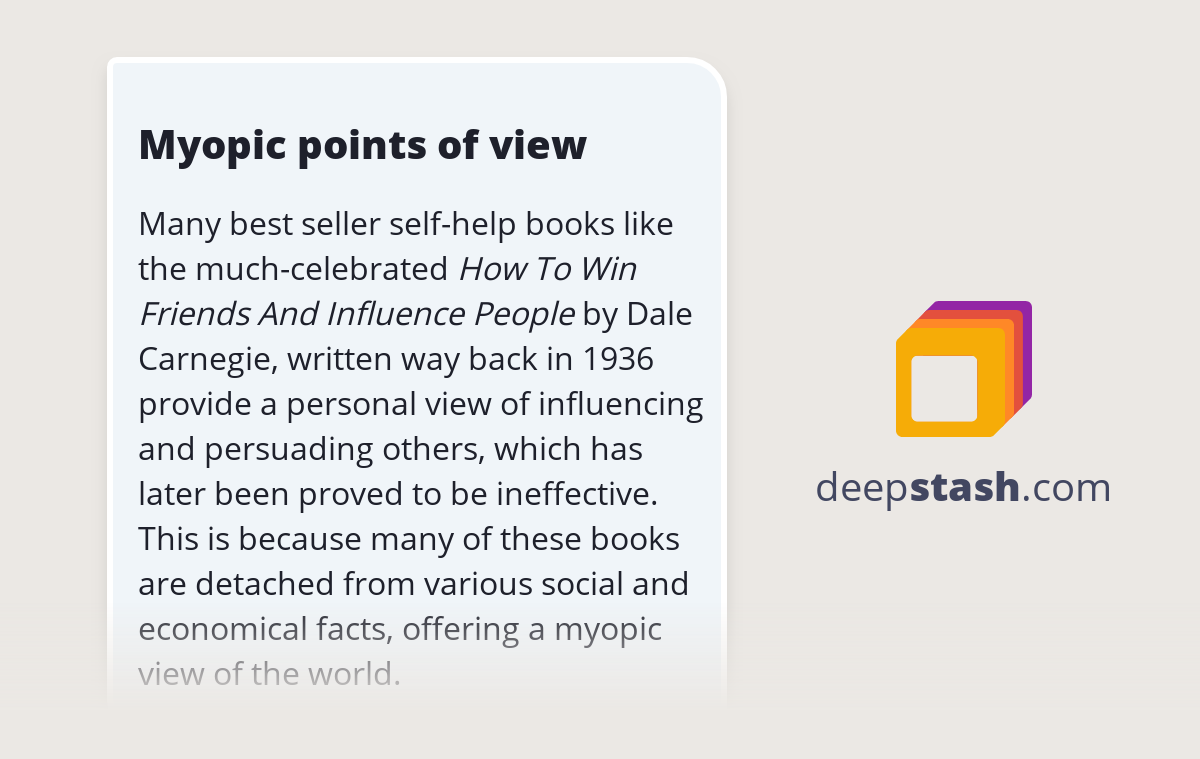 Myopic points of view - Deepstash