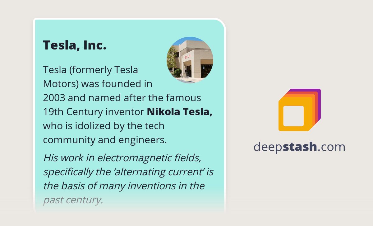 Tesla, Inc. - Deepstash