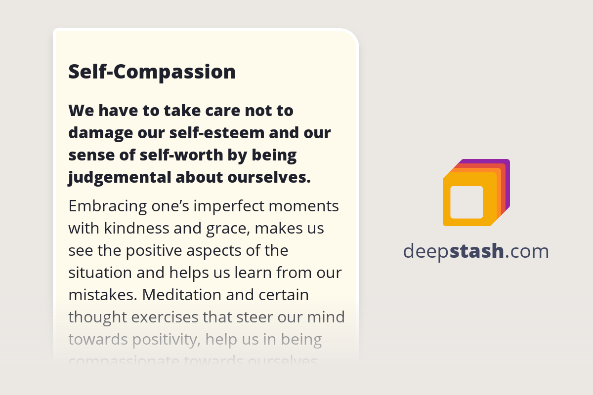 Self-Compassion - Deepstash