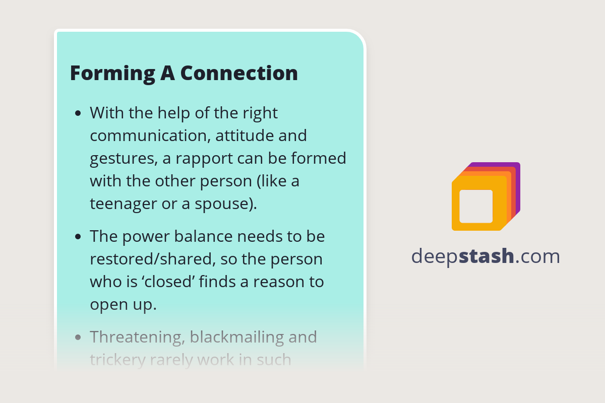 Forming A Connection - Deepstash