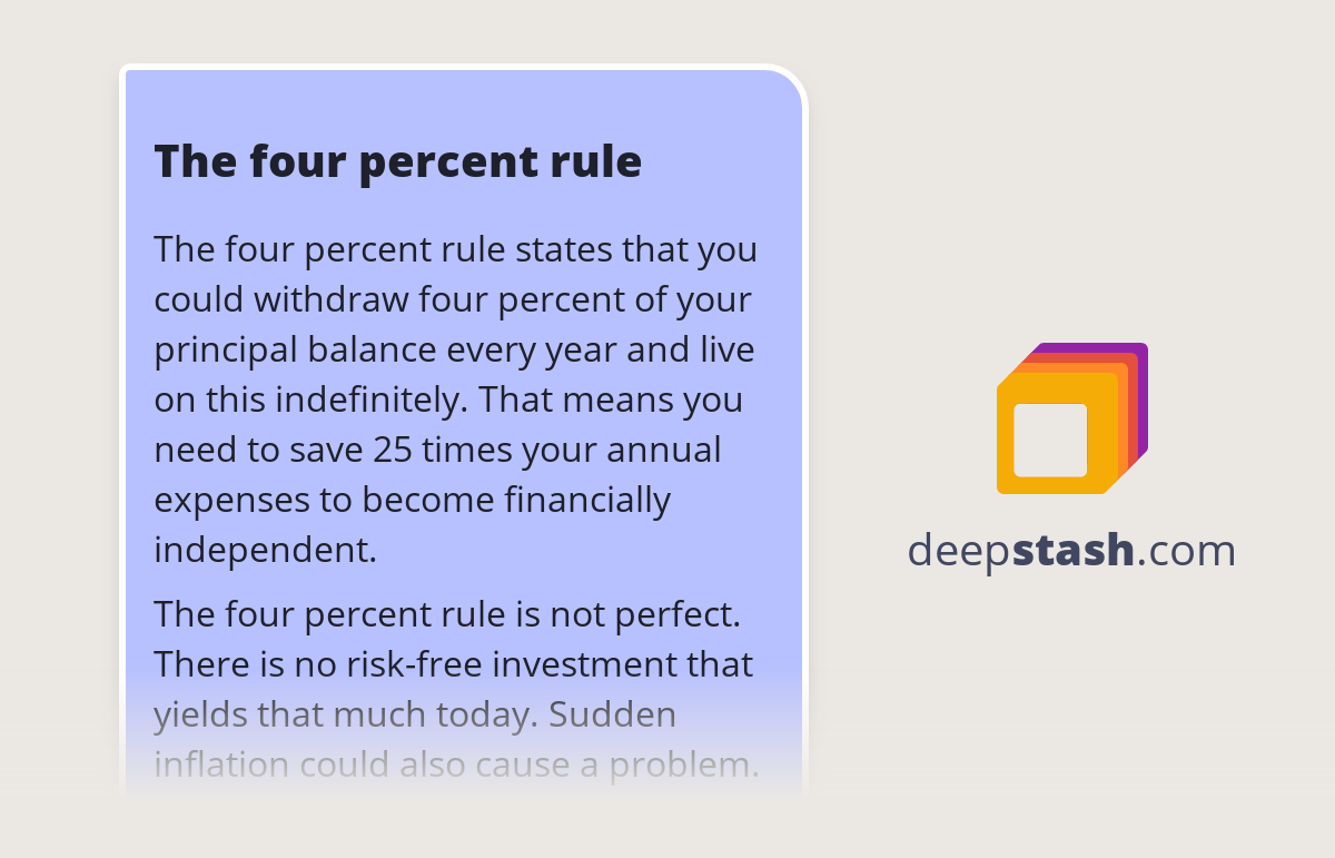 The four percent rule - Deepstash