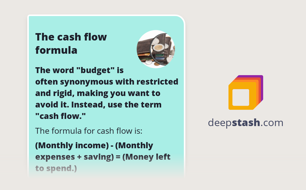 The cash flow formula - Deepstash