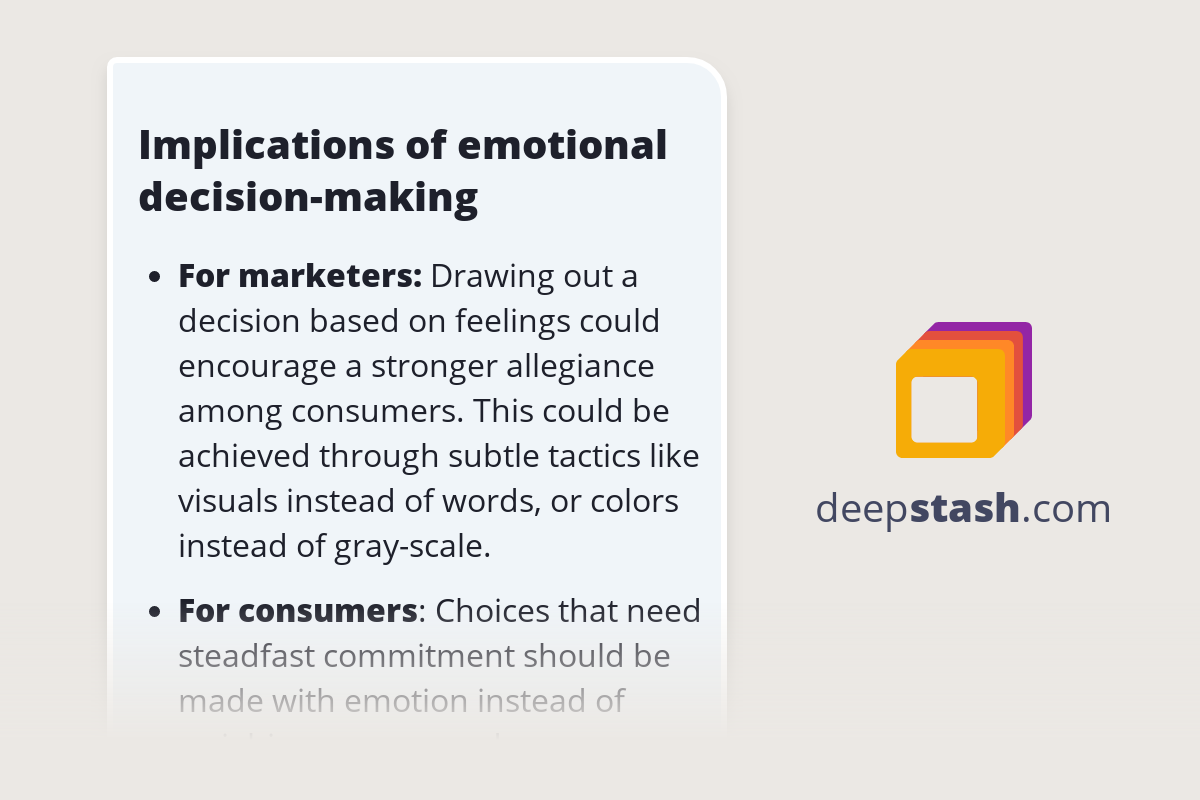 Implications of emotional decision-making - Deepstash