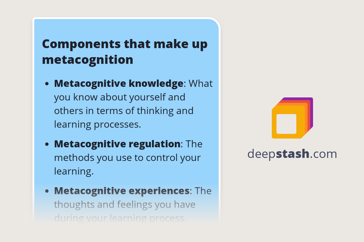 Components that make up metacognition - Deepstash