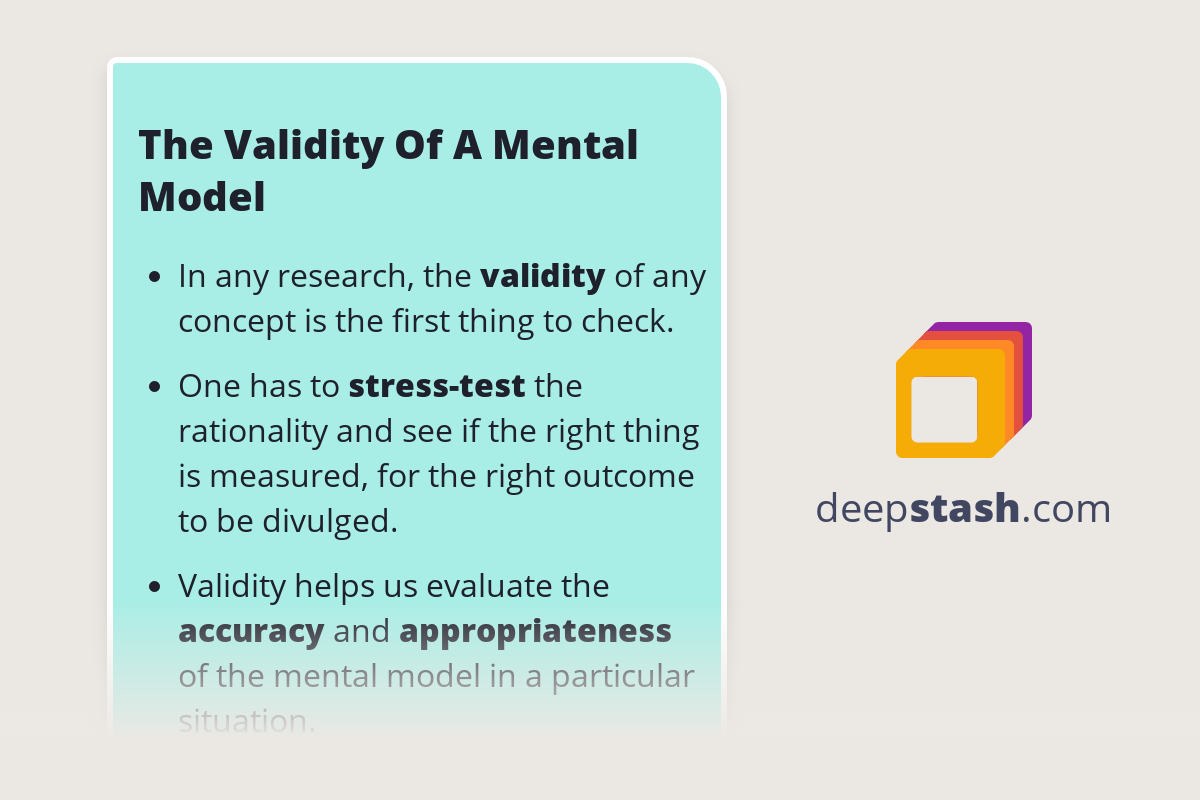 The Validity Of A Mental Model - Deepstash