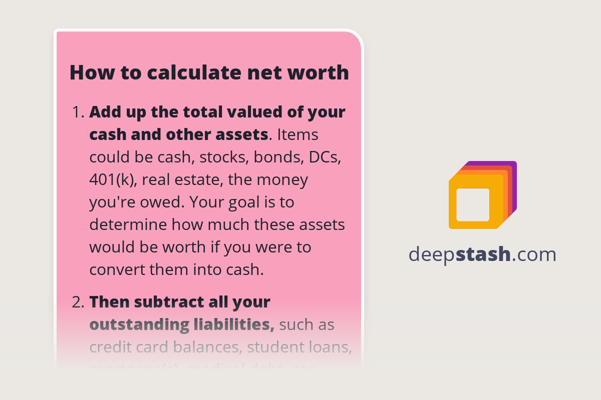 How To Calculate Net Worth Deepstash