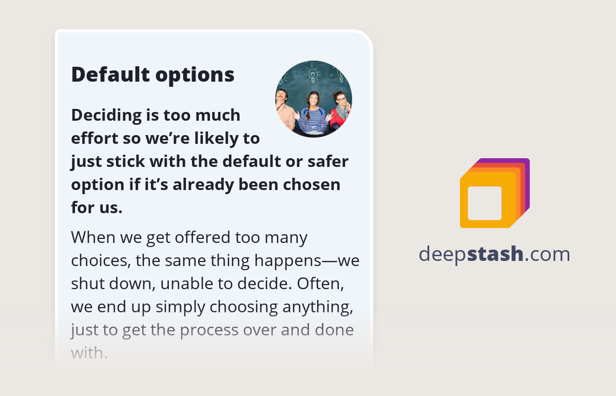 Default options - Deepstash