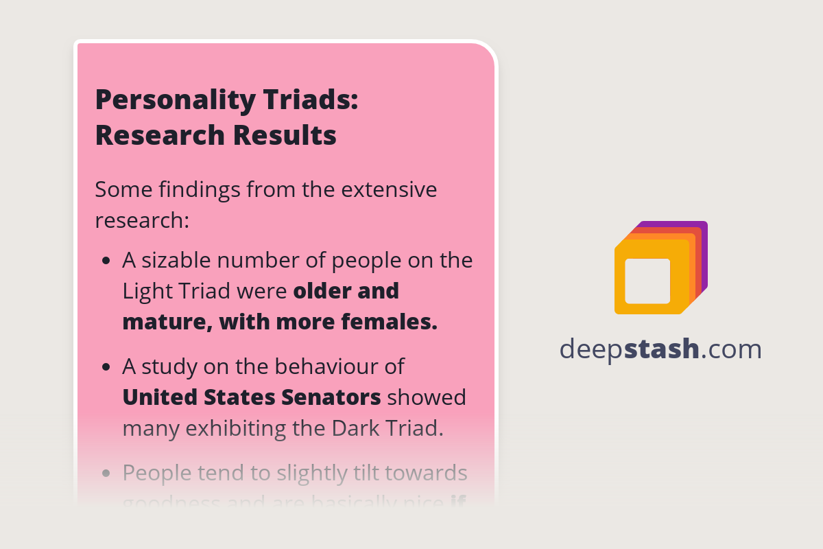 Personality Triads: Research Results - Deepstash