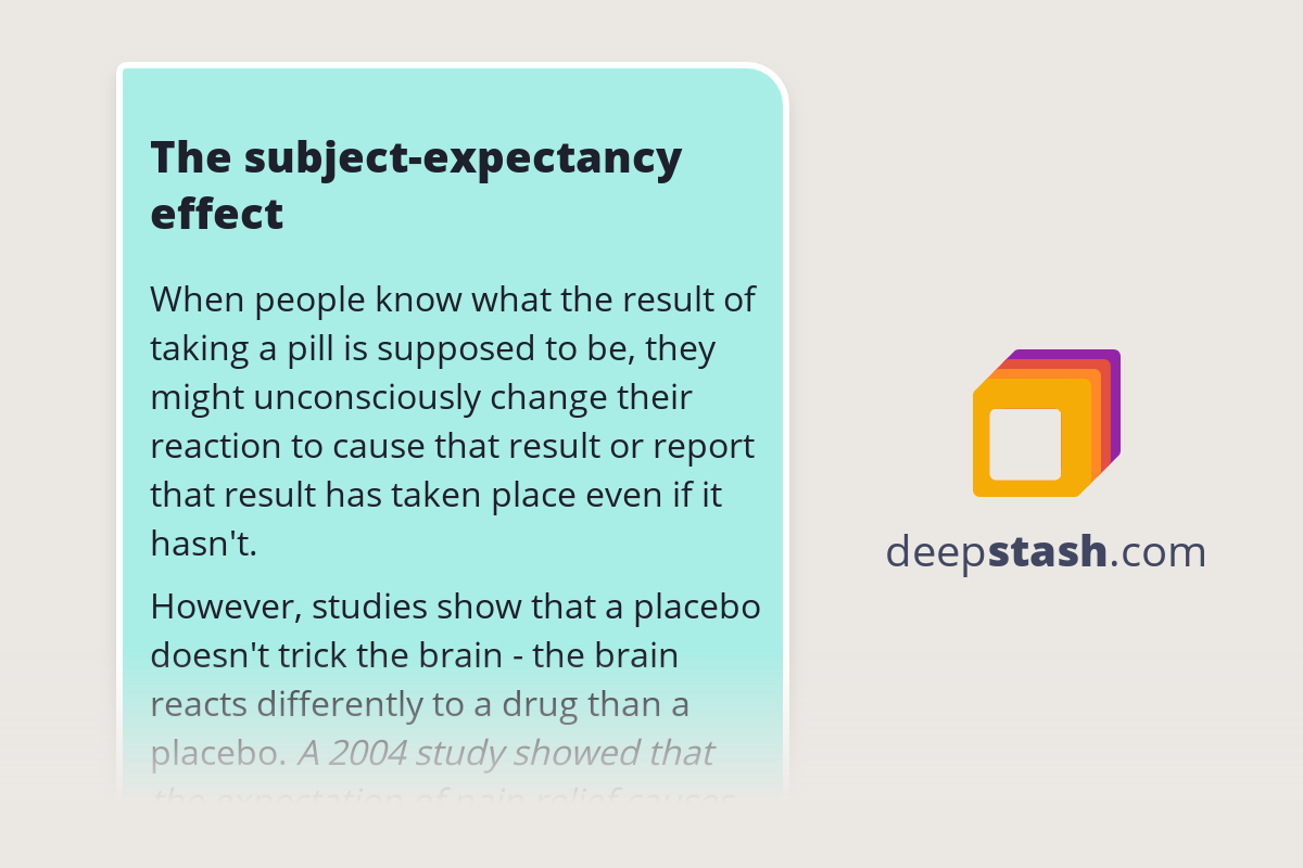 The subject-expectancy effect - Deepstash