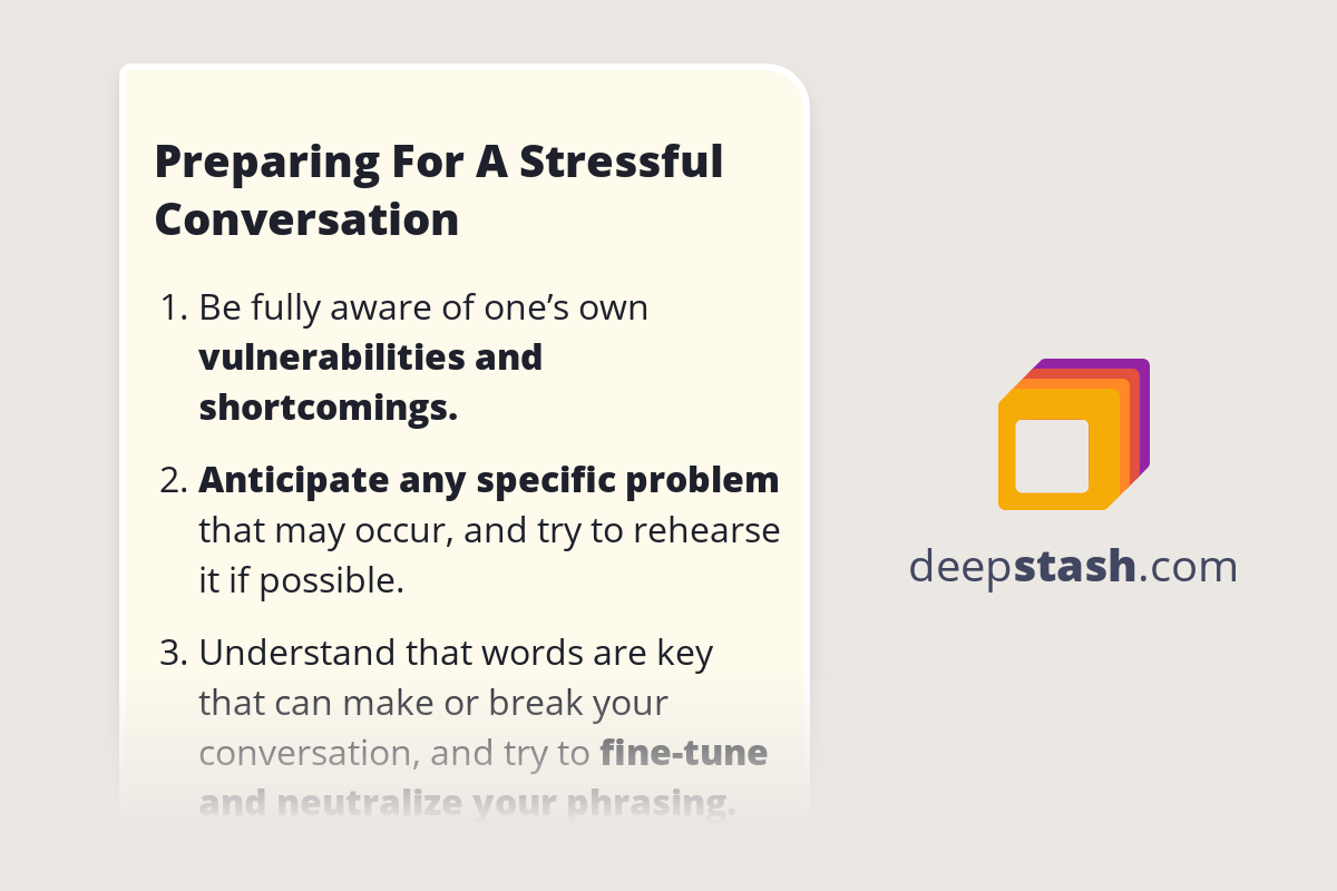 Preparing For A Stressful Conversation - Deepstash