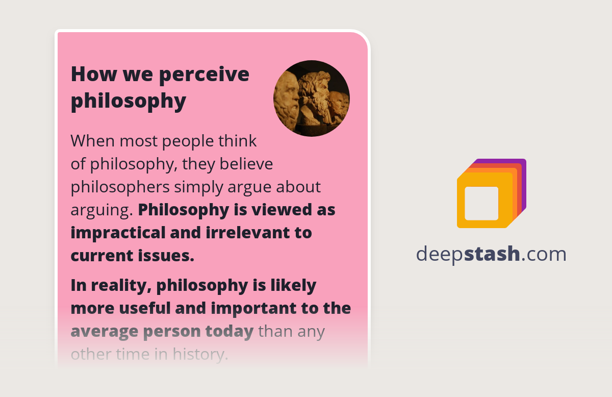 How we perceive philosophy - Deepstash