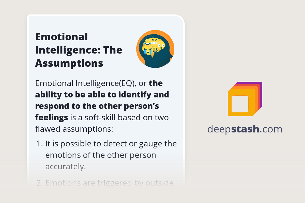 Emotional Intelligence: The Assumptions - Deepstash