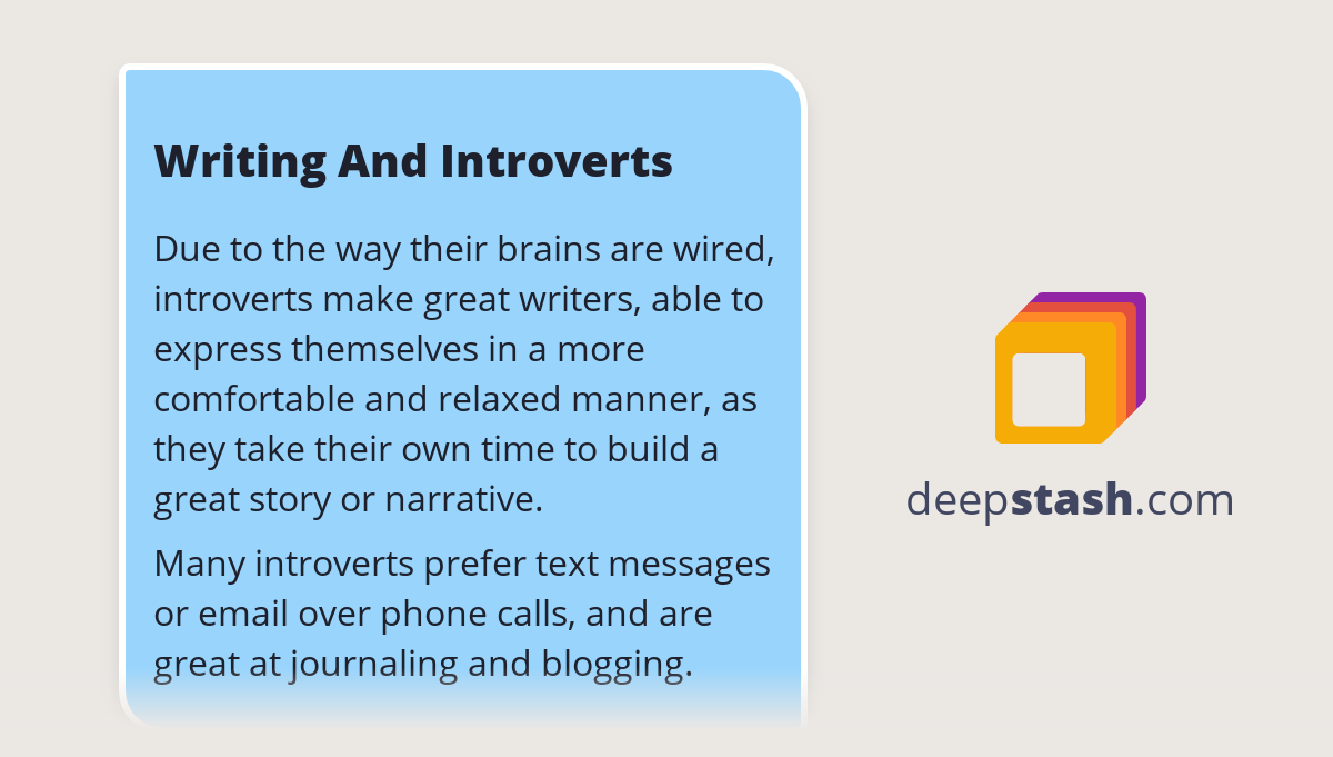 Writing And Introverts - Deepstash