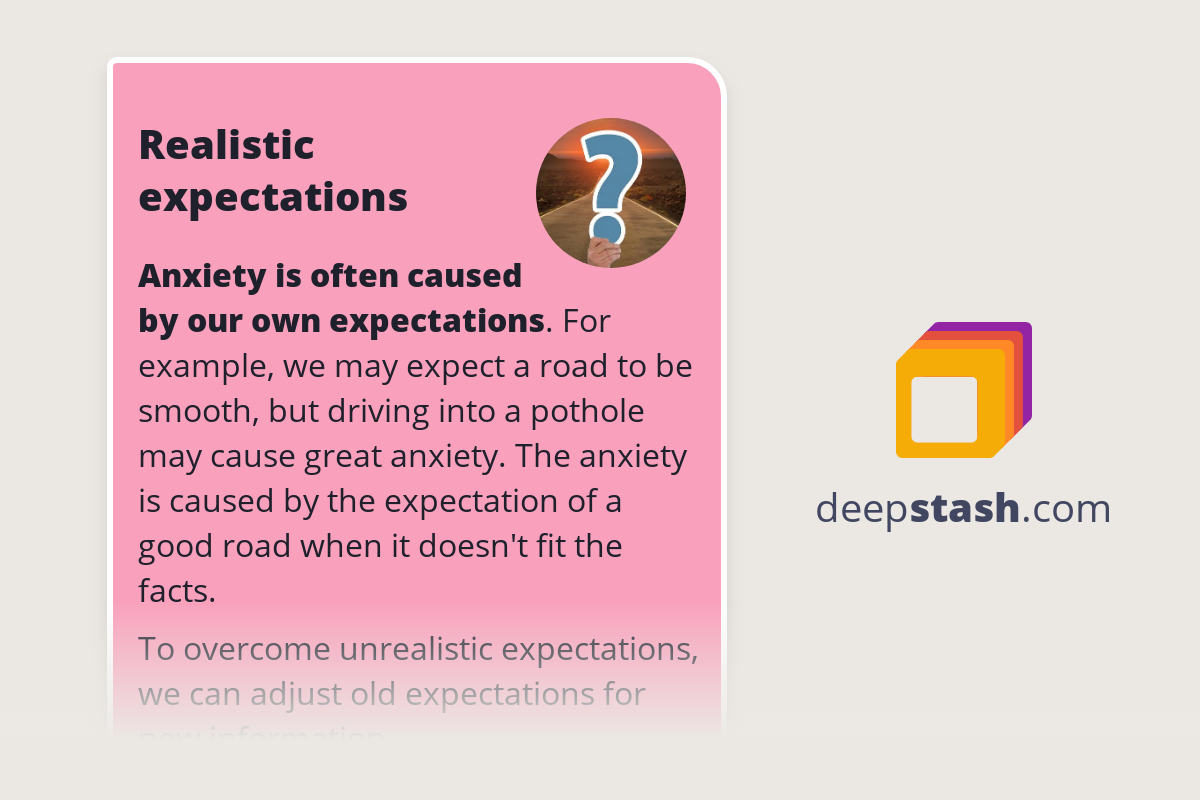 Realistic expectations - Deepstash