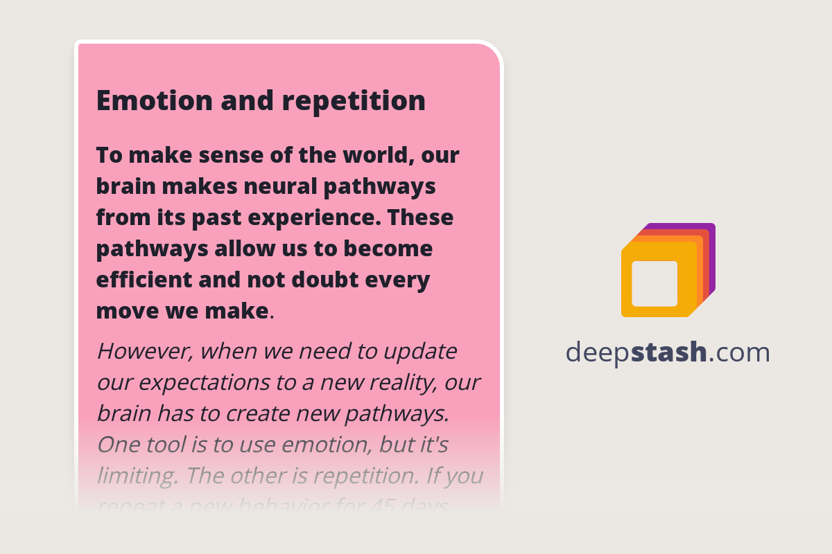 Emotion and repetition - Deepstash