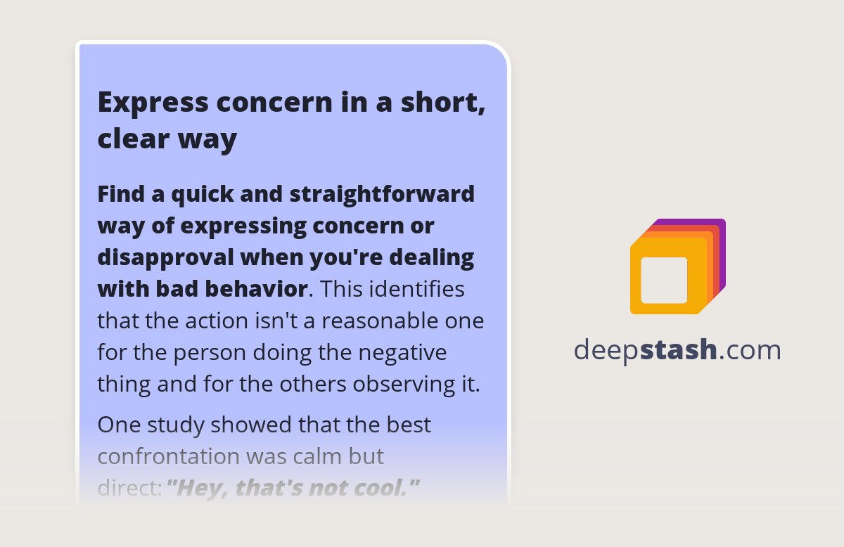 Express concern in a short, clear way - Deepstash