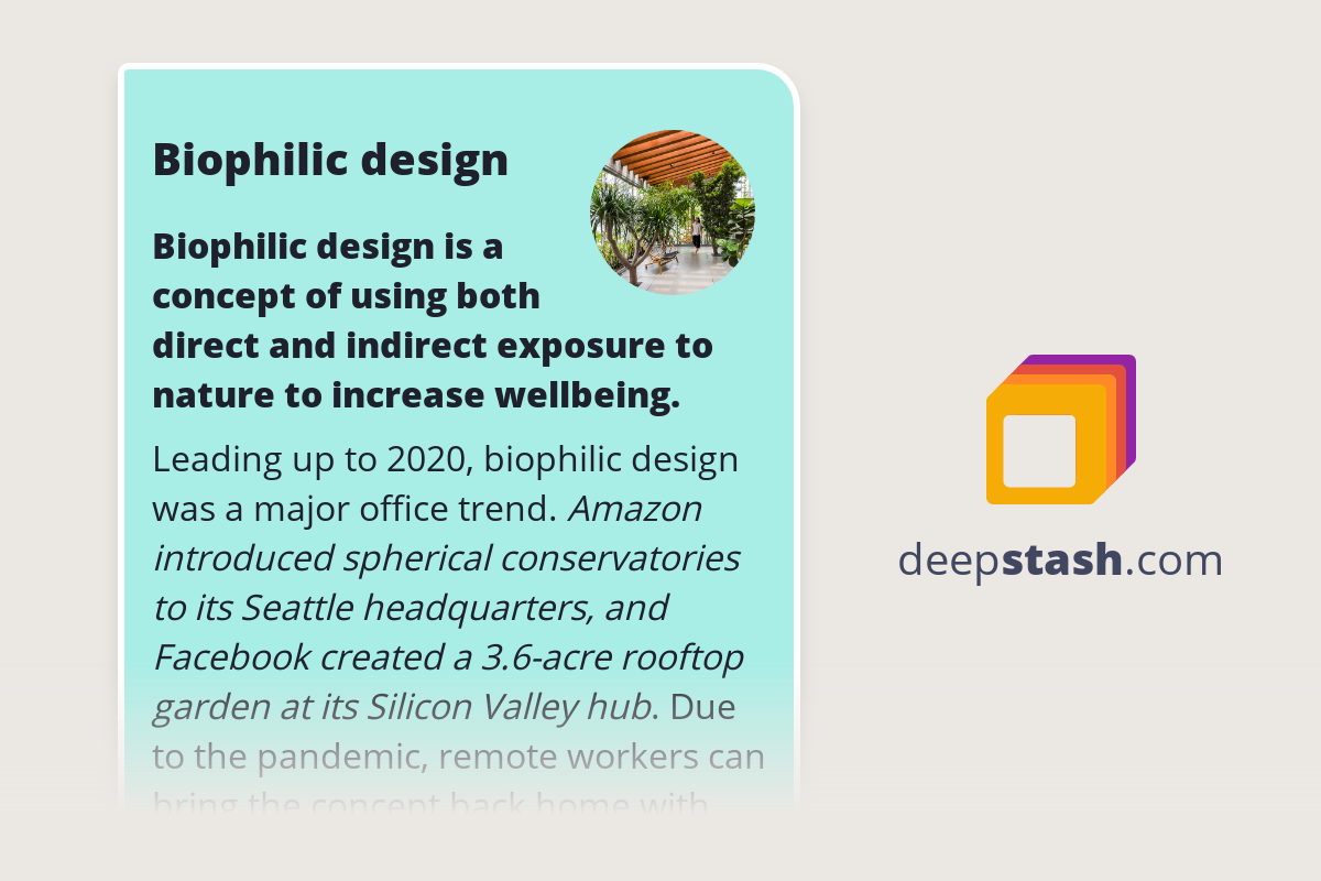 Biophilic design - Deepstash