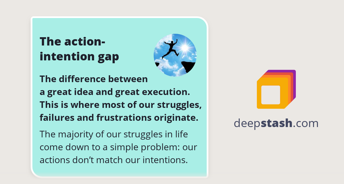 The action-intention gap - Deepstash
