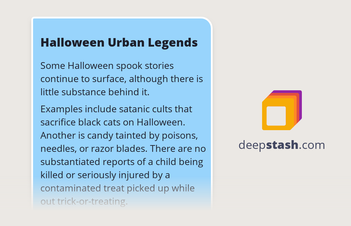 Halloween Urban Legends - Deepstash