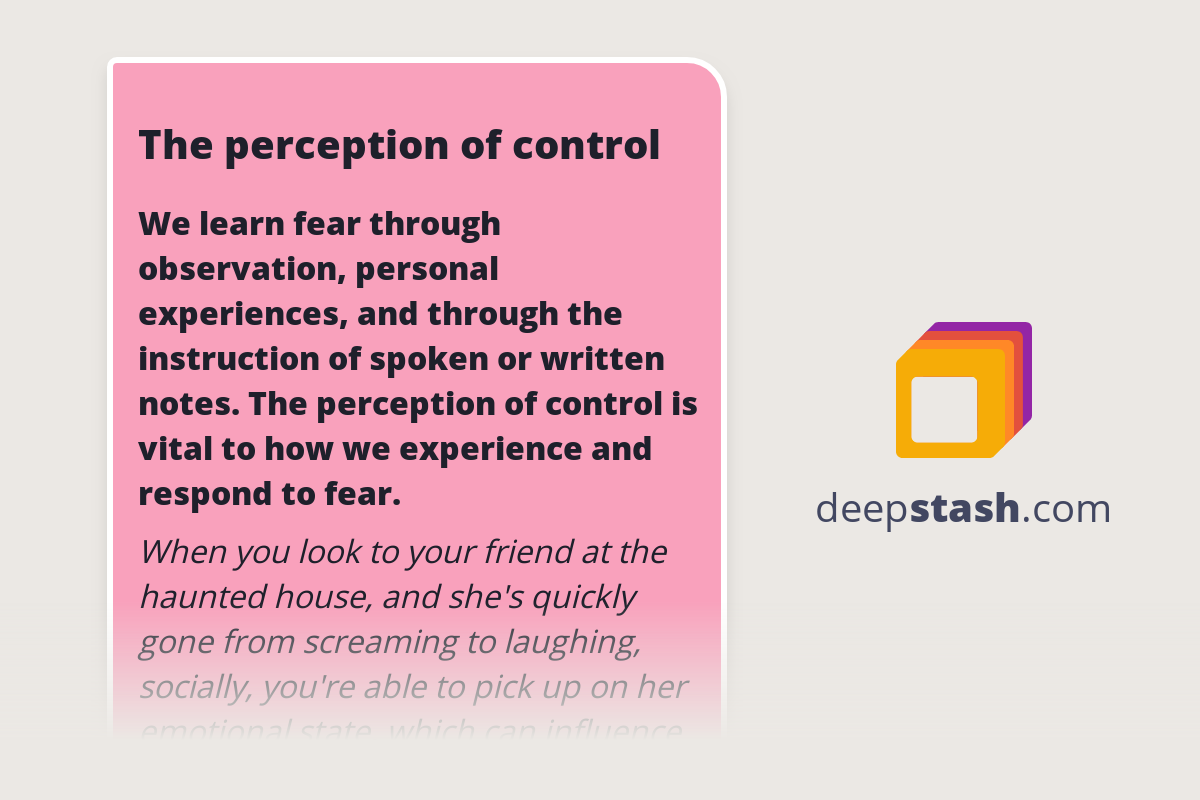 The perception of control - Deepstash