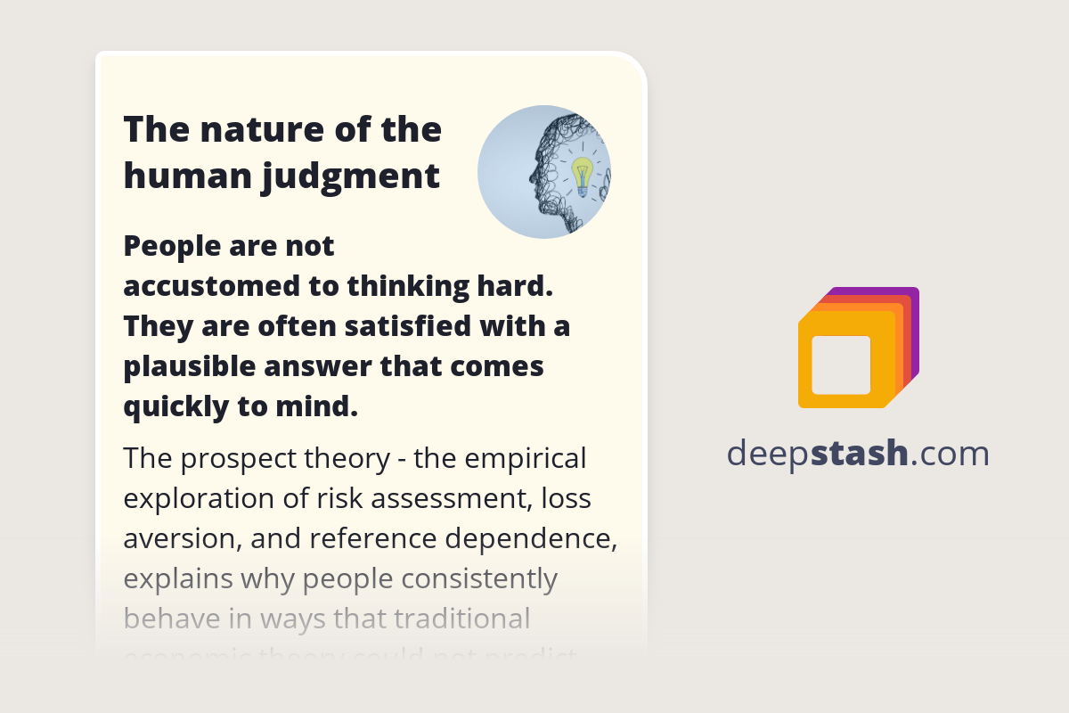 The nature of the human judgment - Deepstash