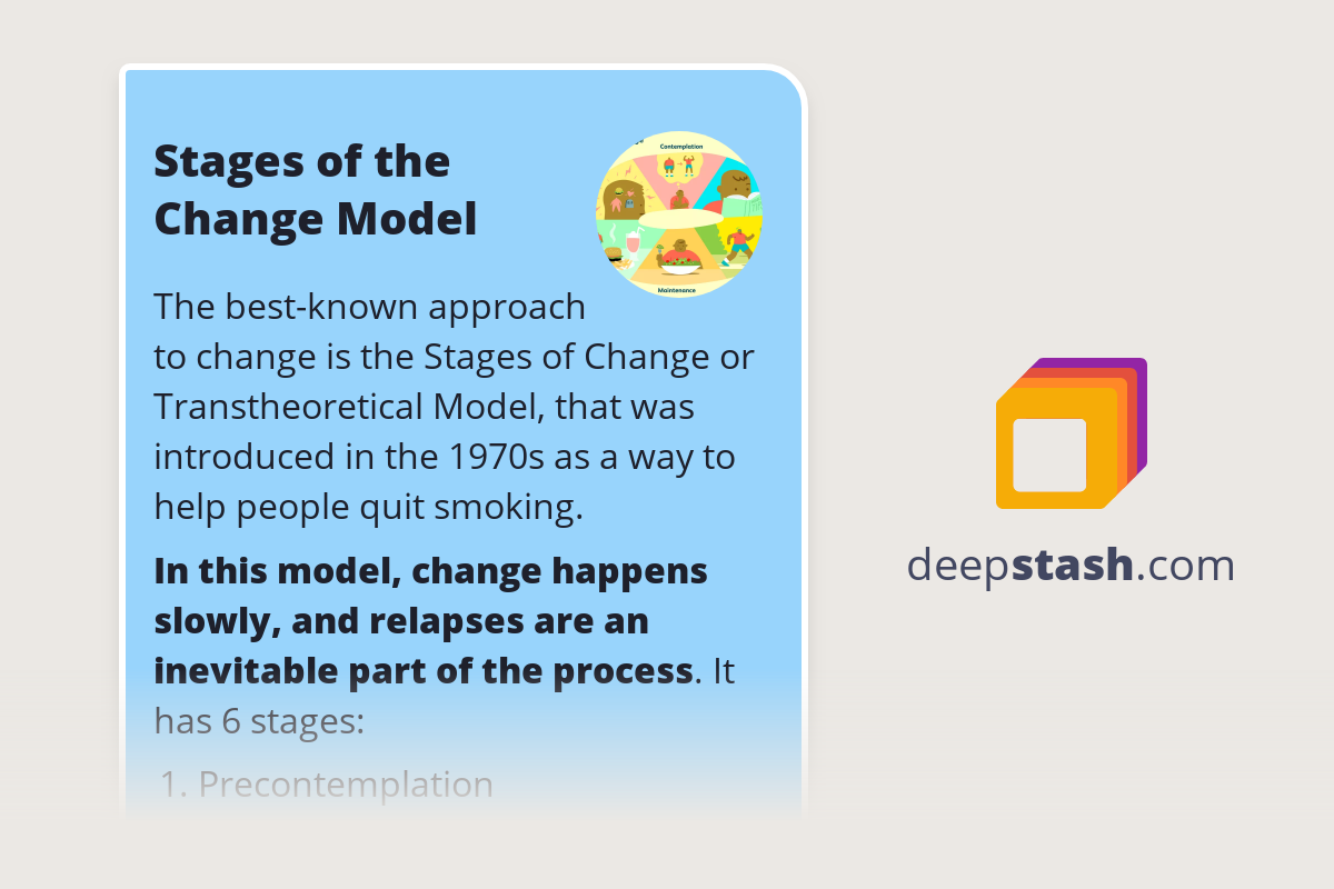 Stages of the Change Model - Deepstash