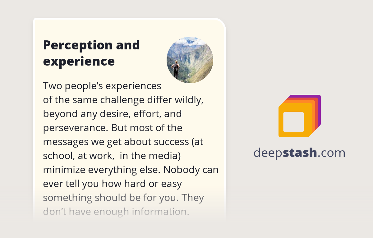 Perception and experience - Deepstash