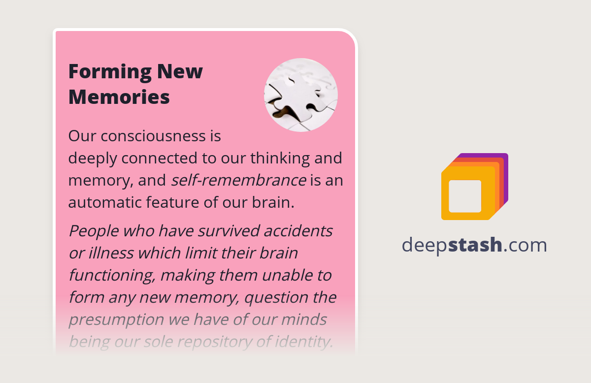 Forming New Memories - Deepstash