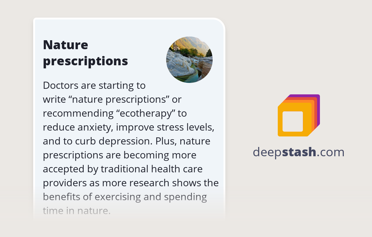Nature prescriptions - Deepstash
