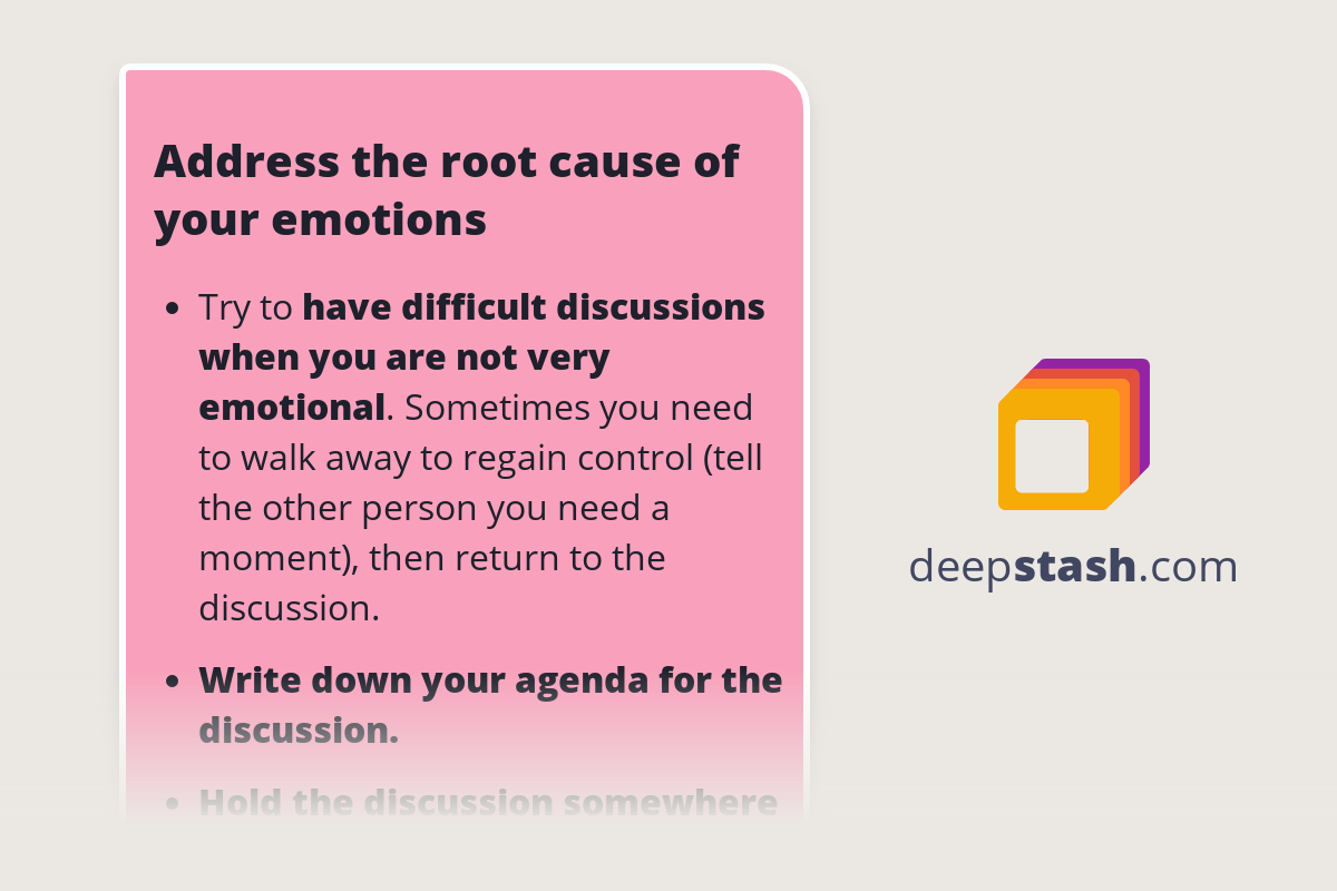 Address the root cause of your emotions - Deepstash