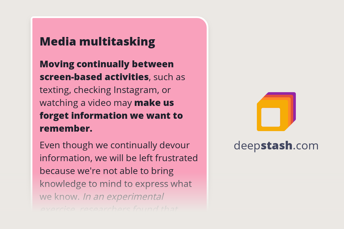Media multitasking - Deepstash