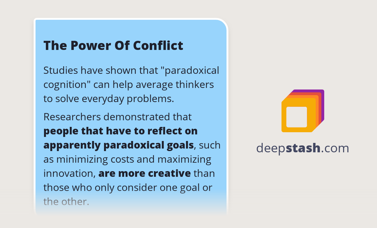 The Power Of Conflict - Deepstash