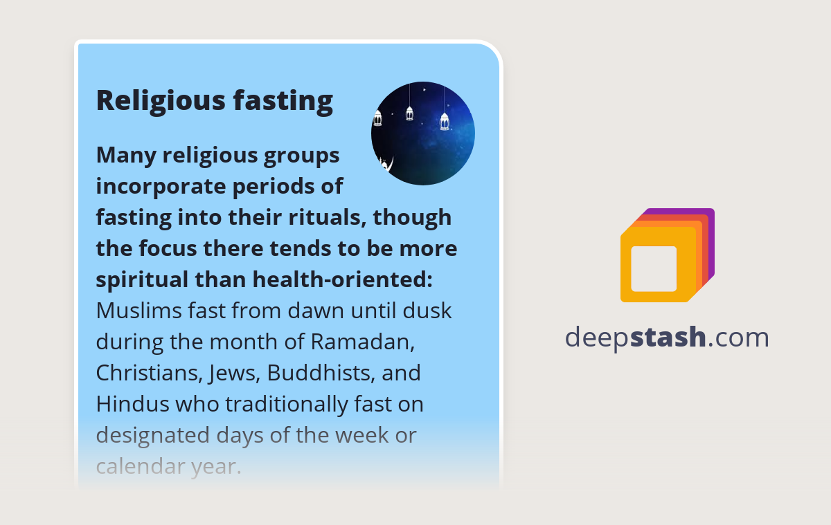 Religious fasting - Deepstash