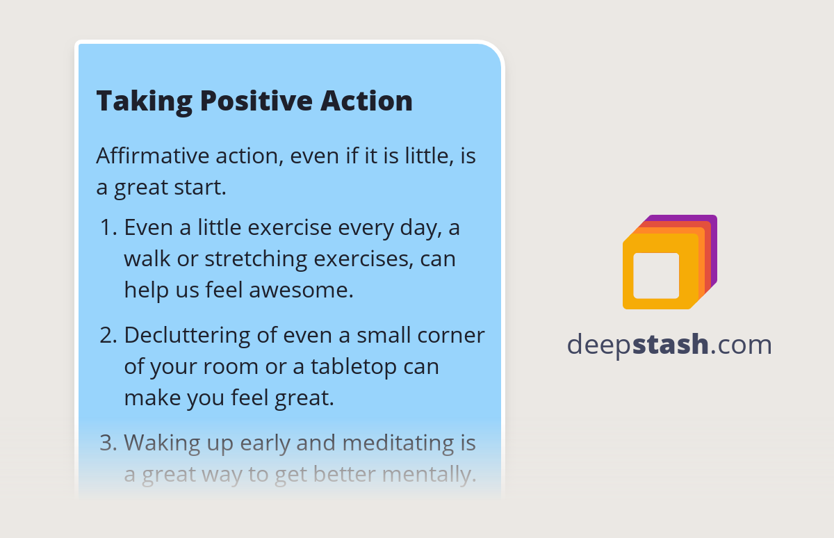 Taking Positive Action - Deepstash