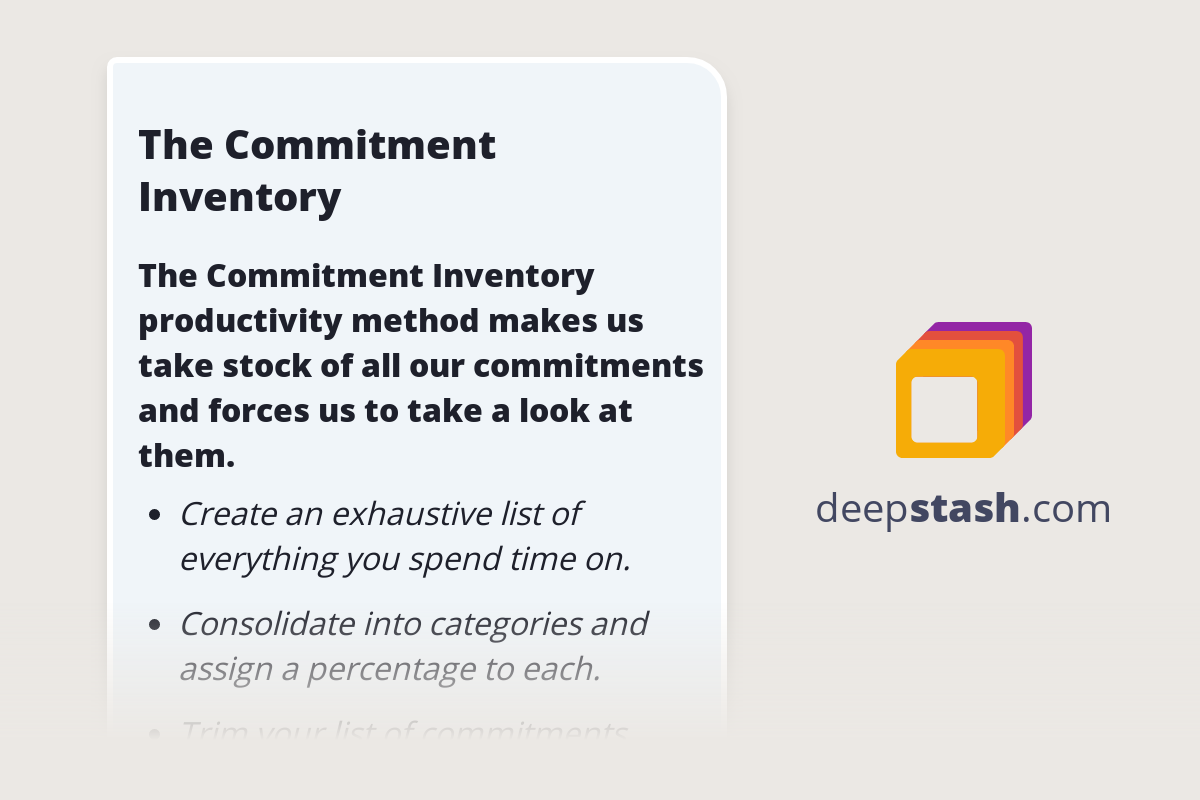 The Commitment Inventory - Deepstash