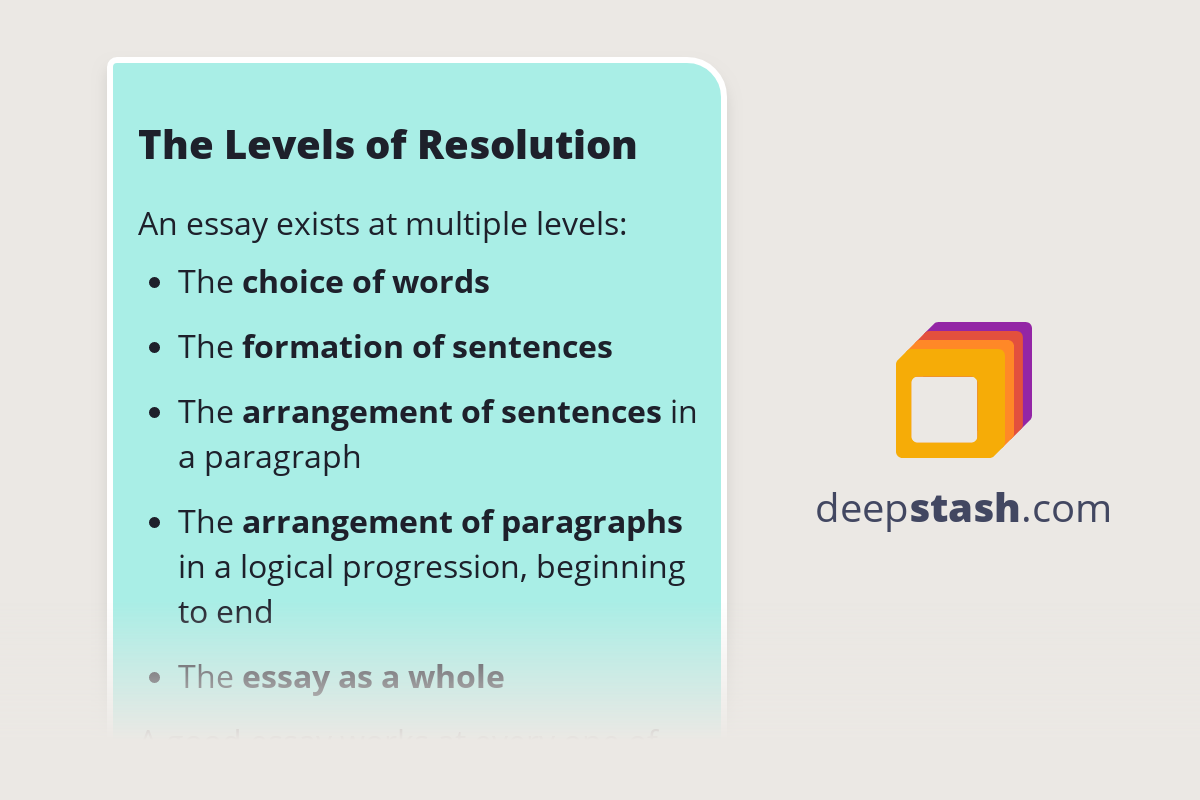 The Levels of Resolution - Deepstash