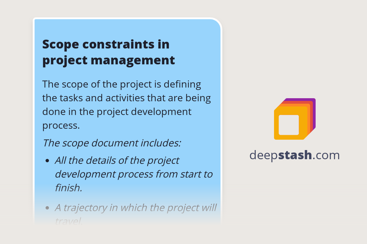 Scope Constraints In Project Management Deepstash scope-constraints-in-project-management-deepstash